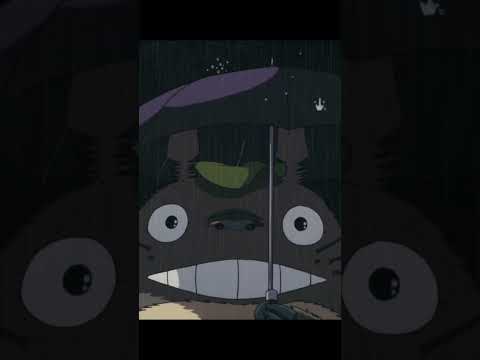 Rain ASMR with Totoro. #shorts #cozy #ghiblistudio #myneighbortotoro