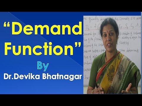 "Demand Function" in Economics by Dr.Devika Bhatnagar Video Lecture - Crash Course for UGC NET ...