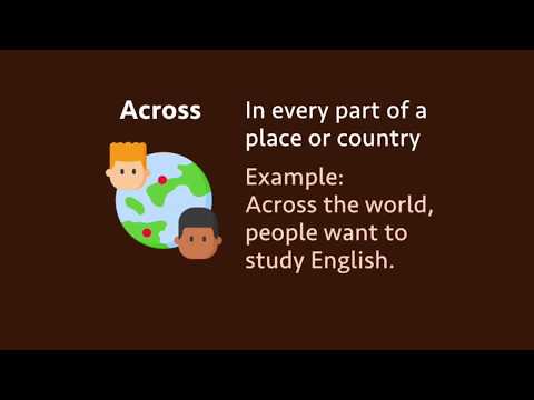 Preposition: Across (meanings, examples, pronunciation)