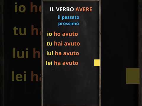 IL VERBO AVERE - IL PASSATO PROSSIMO