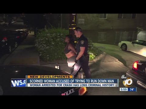 Scorned woman accused of trying to run down man