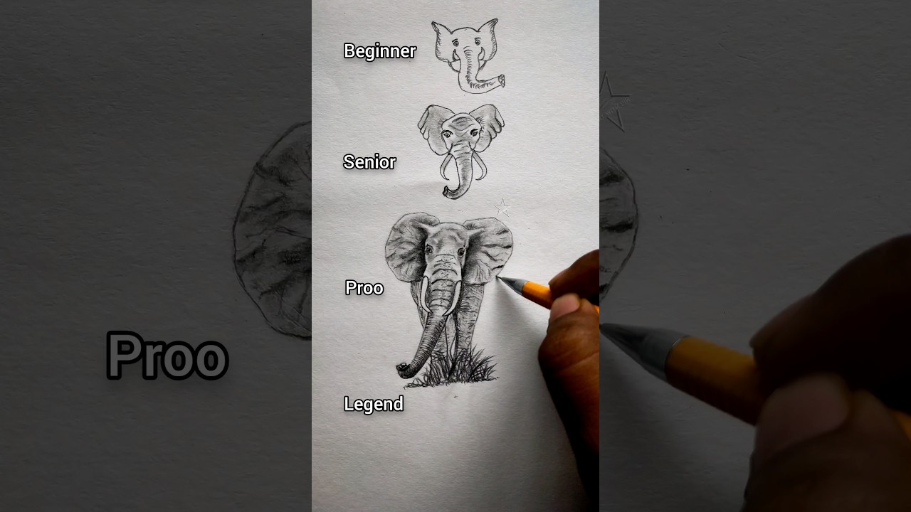 how to draw a Elephant 🐘😱🔥#art #drawing #youtubeshorts #shorts #viral #@ArtwithBir_9