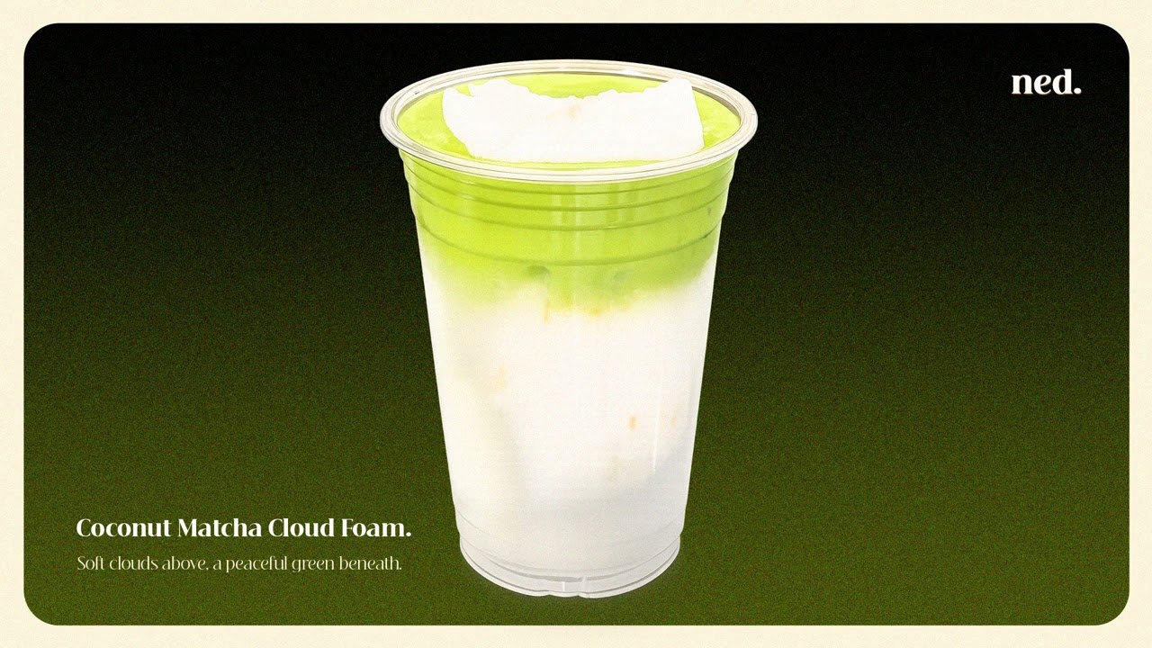 coconut matcha cloud foam.
