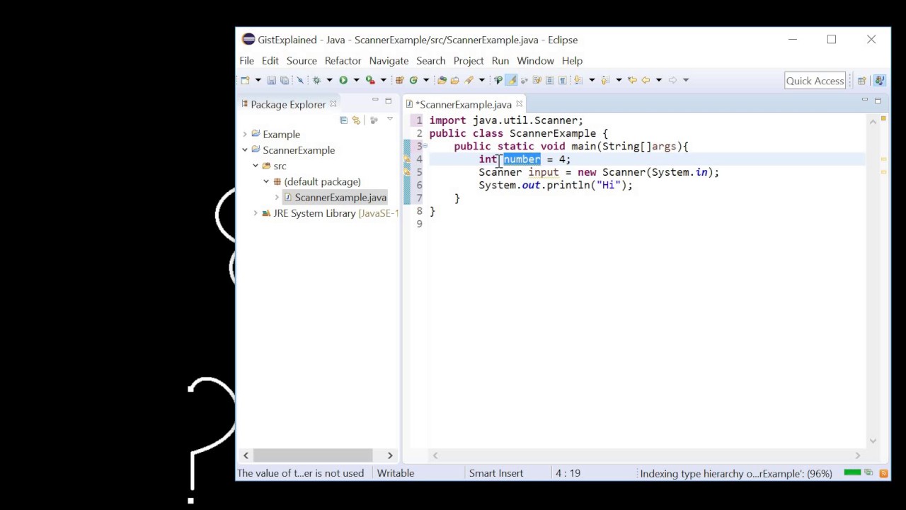 Using Scanner Class to read user input in Java.