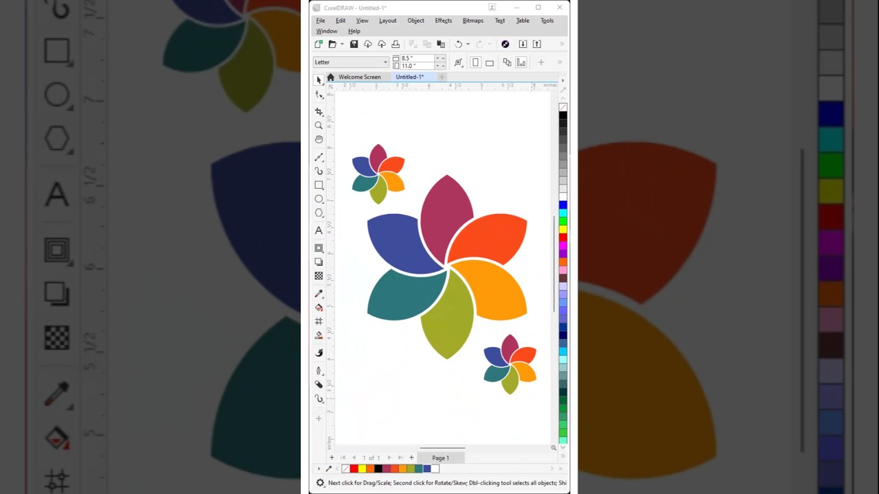 Abstract Floral Vector Design | Creative Flower Pattern in CorelDRAW #coreldraw #graphicdesign