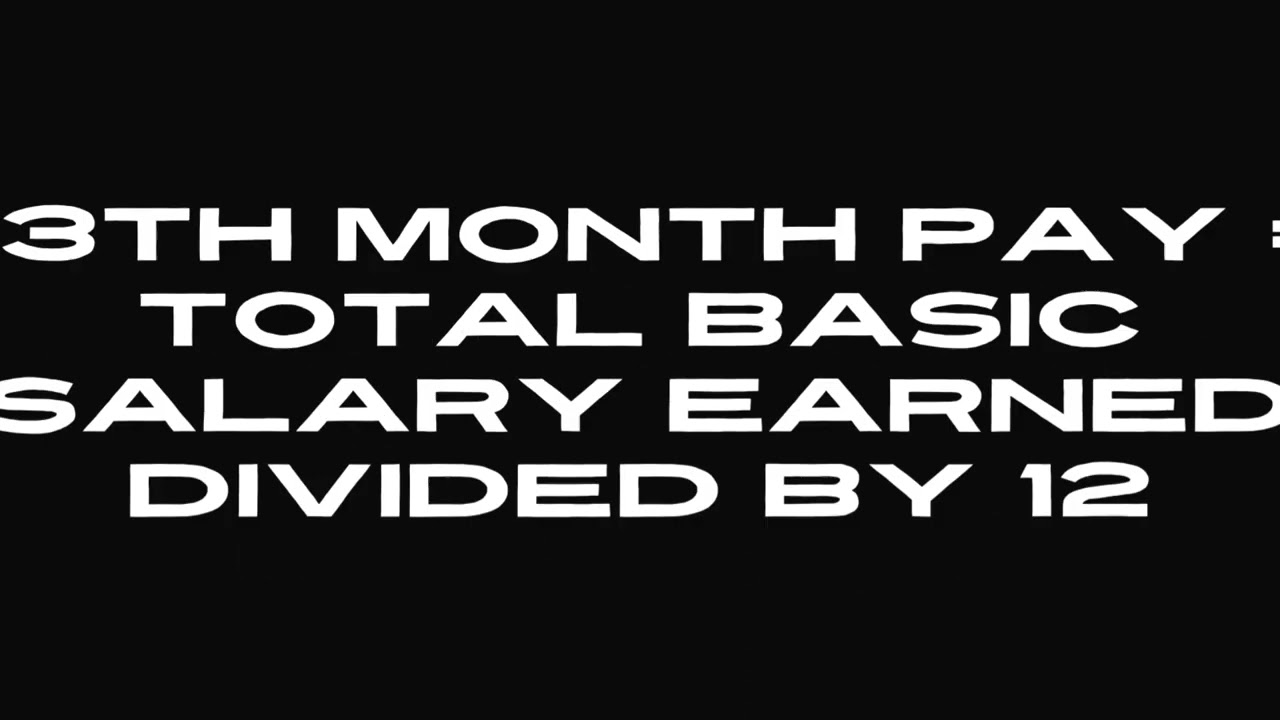 How to compute 13th month pay.
