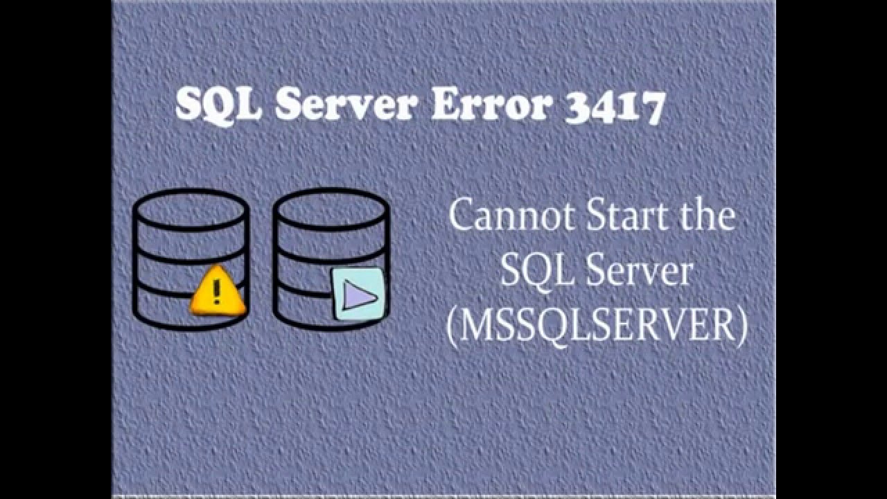 Know How to Solve SQL Server Error 3417