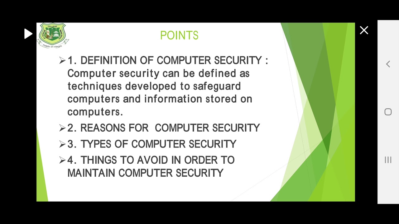 ICT - COMPUTER SECURITY (JS3 WK5)