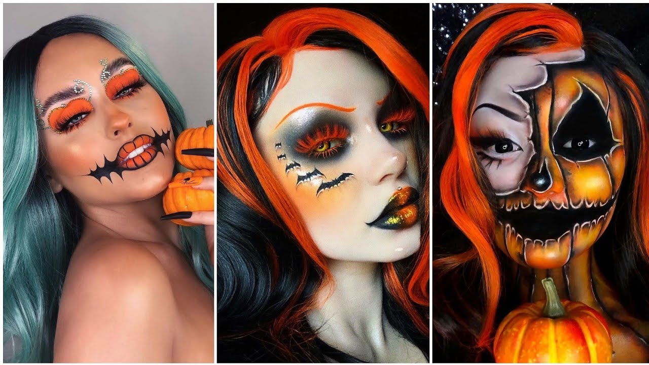 🎃 Stunning Pumpkin Halloween Makeup Look 2025 | Viral Halloween Ideas ☠️👻