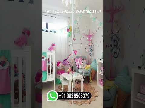 Kids Recliner Sofa Children's Room Wooden Wardrobe With Dressing Table Video-5004