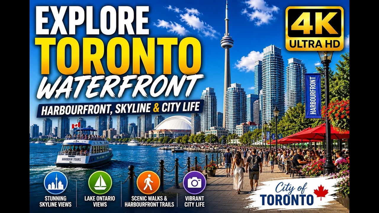 Explore Toronto Waterfront 4K | Harbourfront, Skyline & City Life