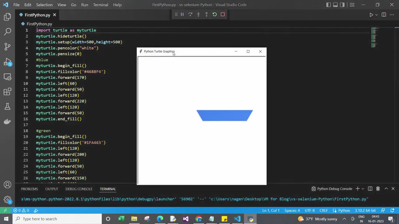 Draw the Google Drive Logo with Python Turtle | Logo Coding Fun