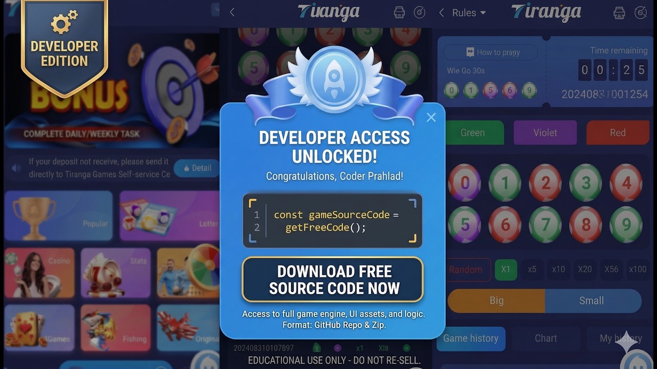 Wingo Colour Prediction Game बनाएं FREE में 😱 | Full Source Code | Coder Prahlad