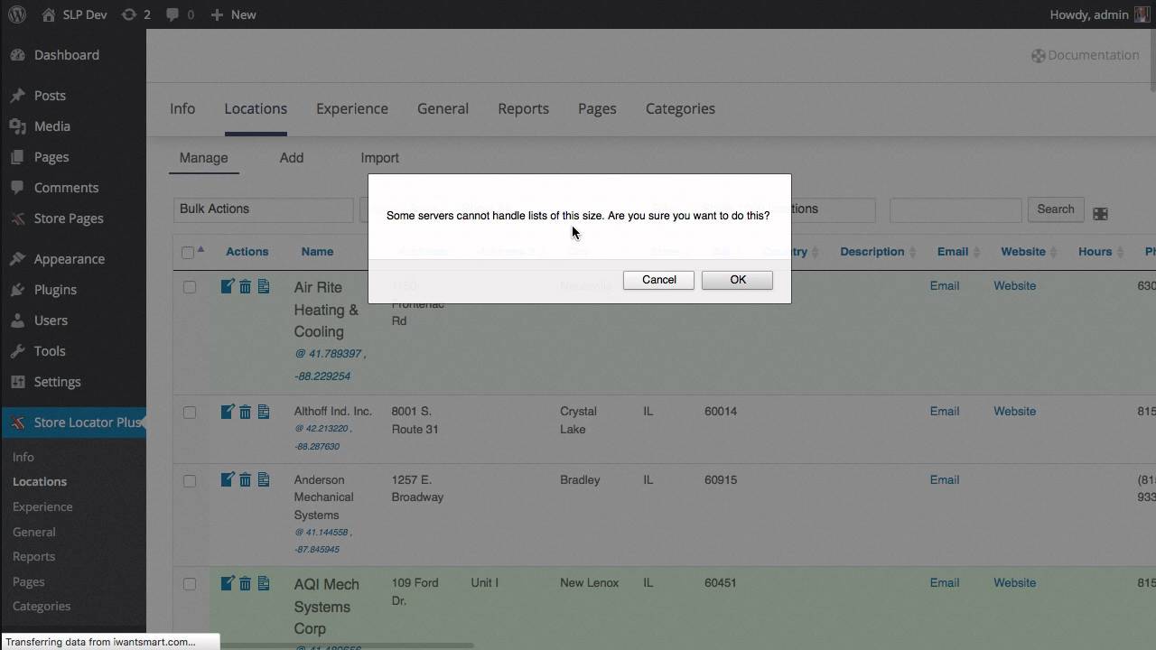 Store Locator Plus 4.5 Manage Locations Display