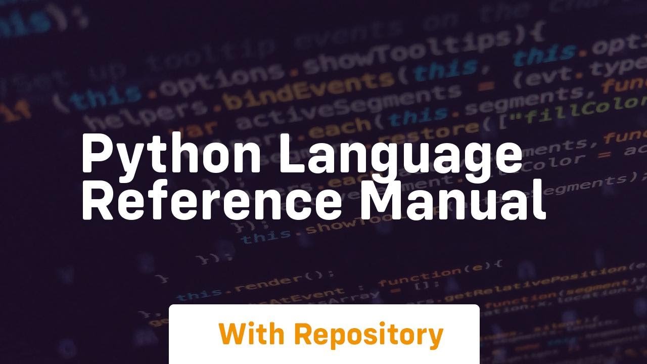python language reference manual