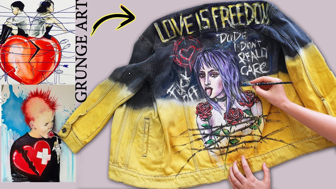 Customizing Denim Jacket with GRUNGE ART