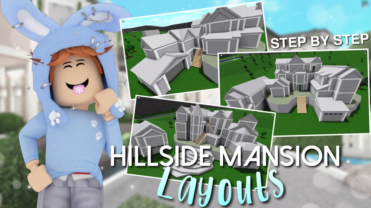 3 FREE Bloxburg HILLSIDE MANSION Layouts | Step by Step Tutorials | Free to Use