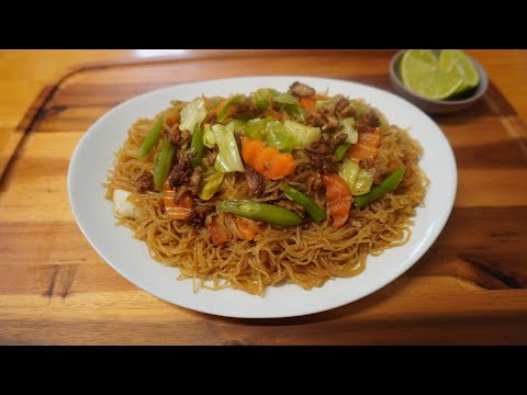 Pancit Bihon with Pork .. HomecookRestyโs way