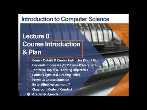 Intro to CS Programming | LECT 0 Course Introduction Plan | in Arabic - الورشه