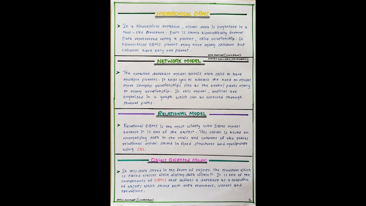 🔺DBMS🔺HANDWRITTEN NOTES FOR BEGINNERS PART   2 pdf