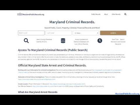 Maryland Criminal Records (Search Arrest Public Records Online Free)