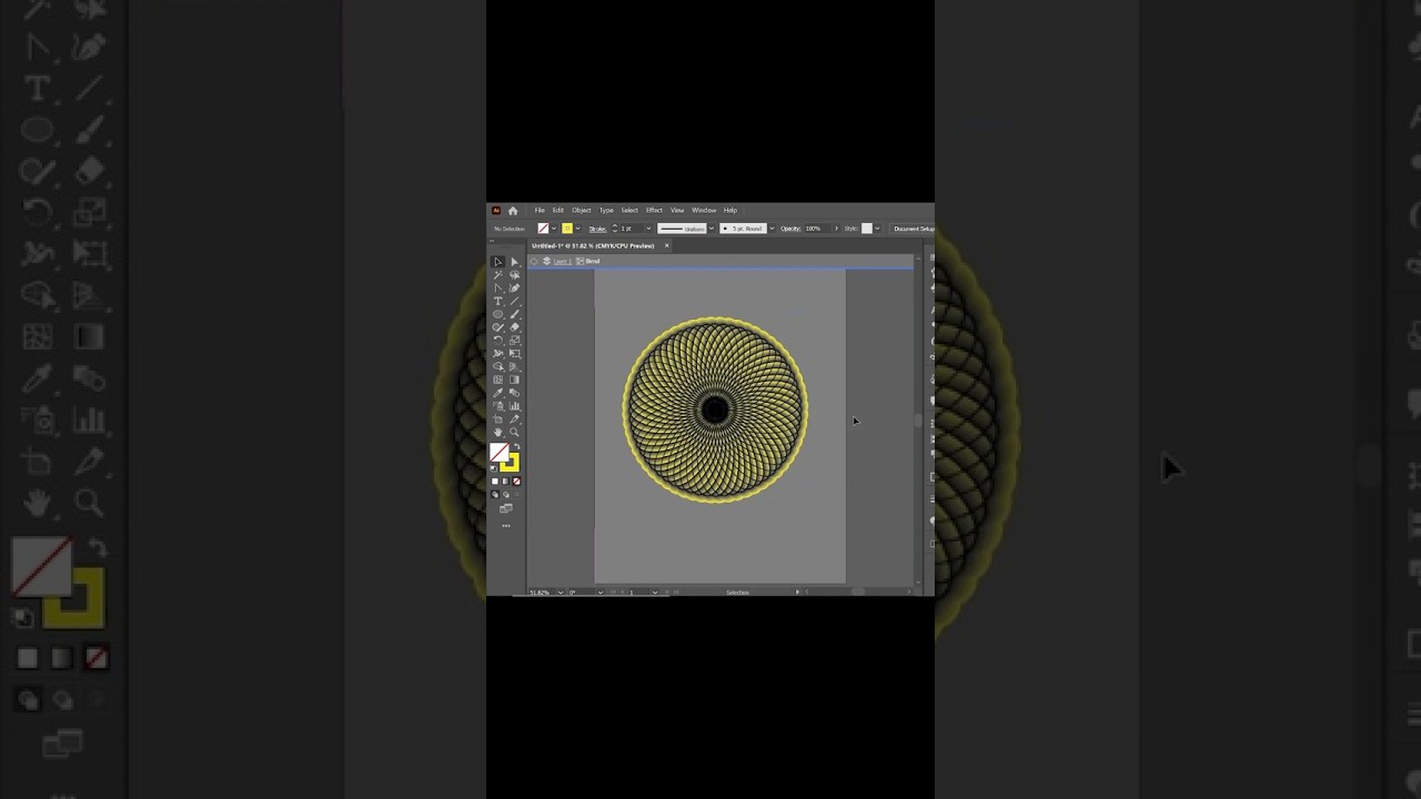Golden Radial Mandala Vector Illustration | Abstract Geometric Vector Art...