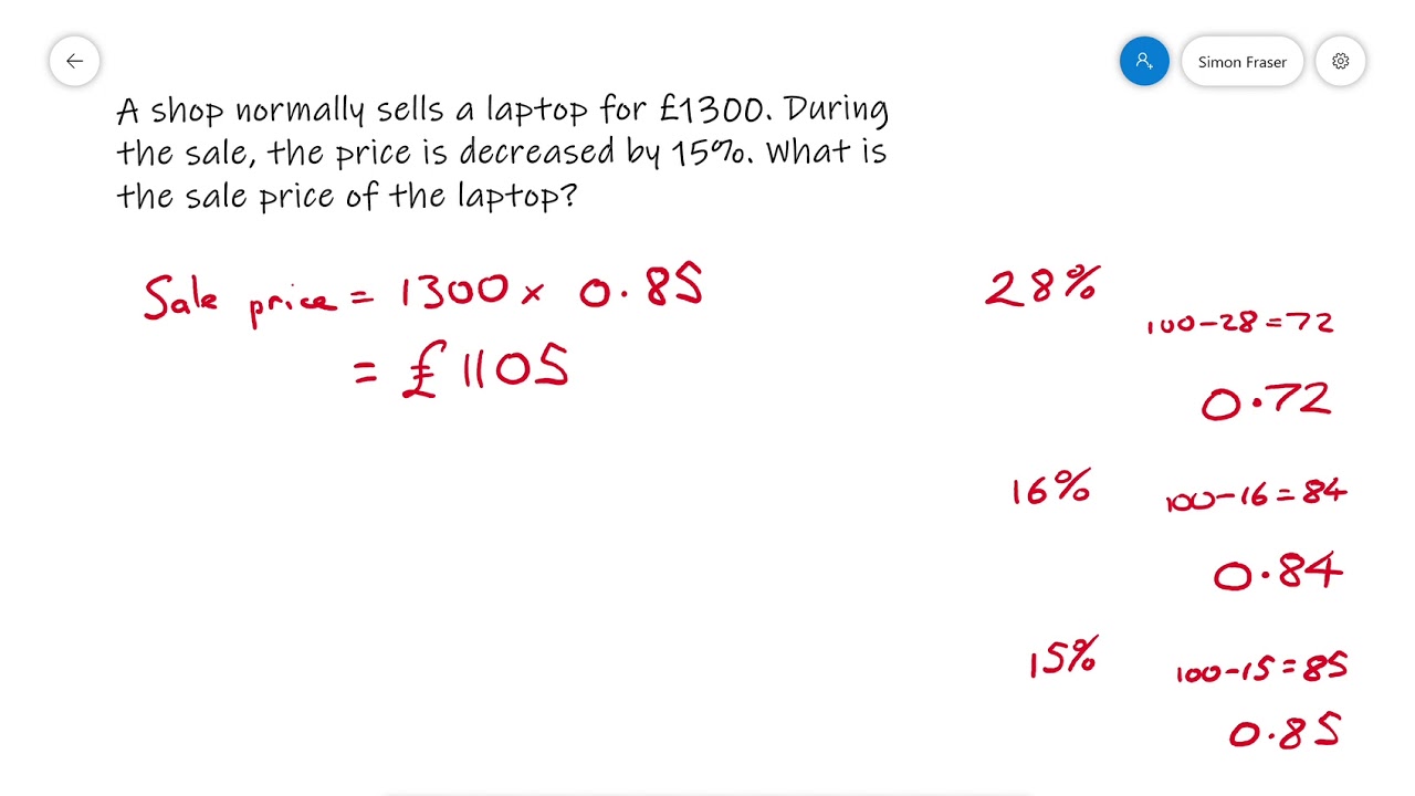 The Multiplier Method - 2: Decrease by Given Percentage