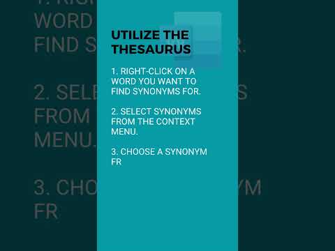 Word Tip 20: Utilize the Thesaurus #worddoc #worddocument