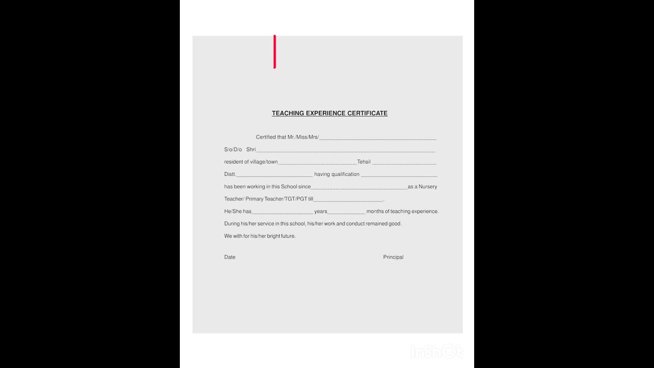 Teacher experience certificate form2025. TGT,PGT,How to write an application.