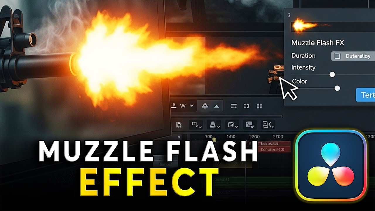 Easy Gun Muzzle Flash Effect | Davinci Resolve Tutorial
