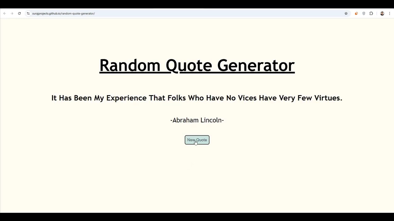 💡 Random Quote Generator — Built with HTML, CSS & JavaScript! 📝