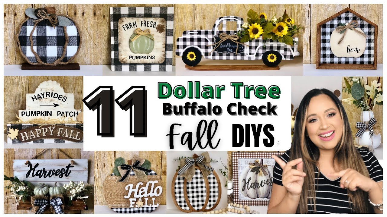 11 Dollar Tree Fall DIYS Buffalo Check Decor Ideas