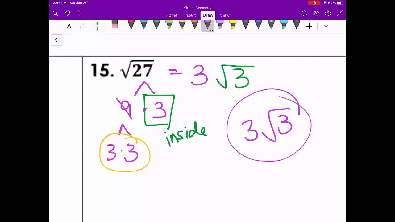 Simplifying Non-Perfect Square Roots