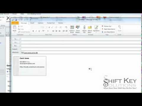 Outlook 2010 Attaching a Business Card to an Email