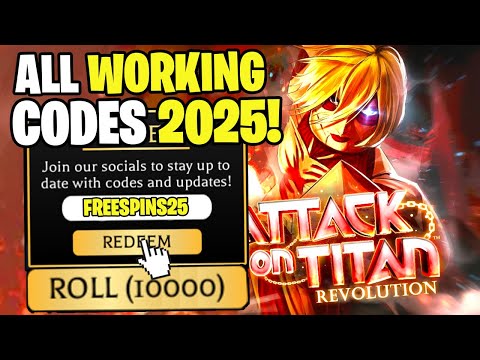 *NEW* ALL WORKING CODES FOR ATTACK ON TITAN REVOLUTION 2025! ROBLOX ATTACK ON TITAN REVOLUTION CODES