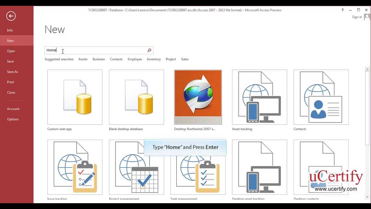 Creating Databases Using Templates