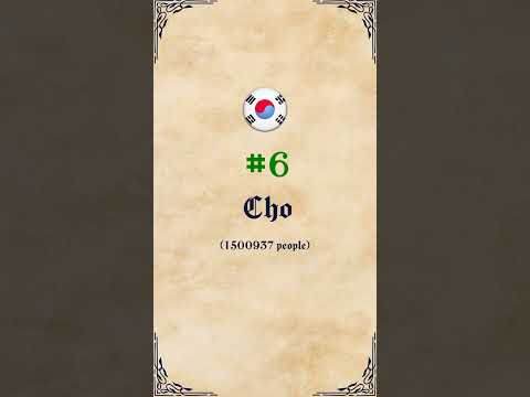 10 Most Common Surnames: South Korea