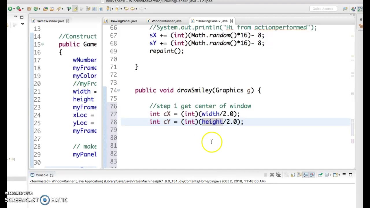 Java I Smiley Face in window