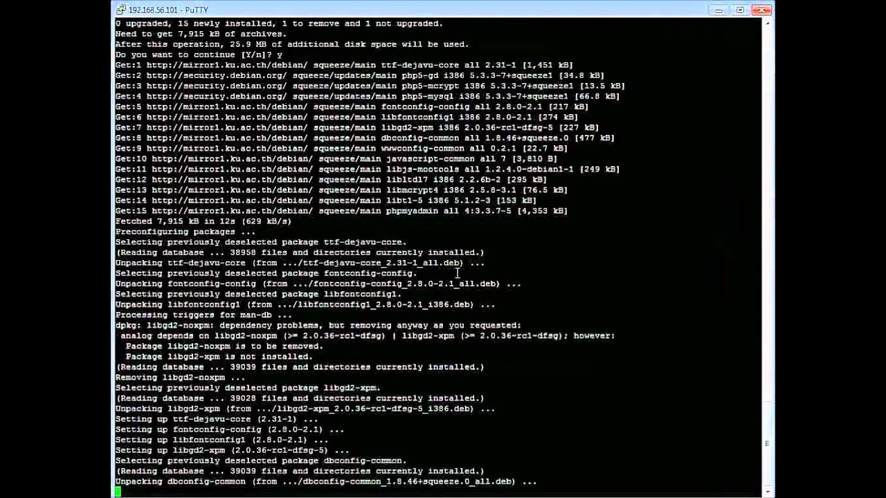 Install MySQL and phpMyAdmin