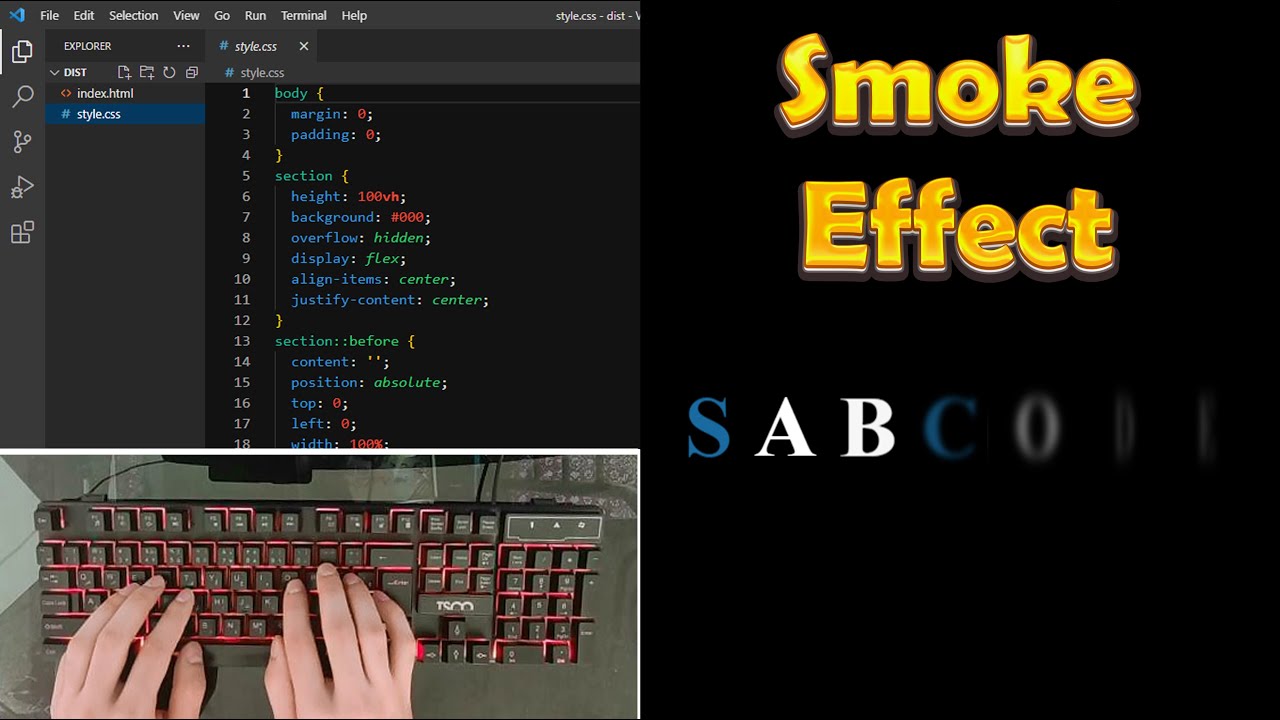 ASMR Programming - Smoke Text Animation Effect using Html CSS - No Talking