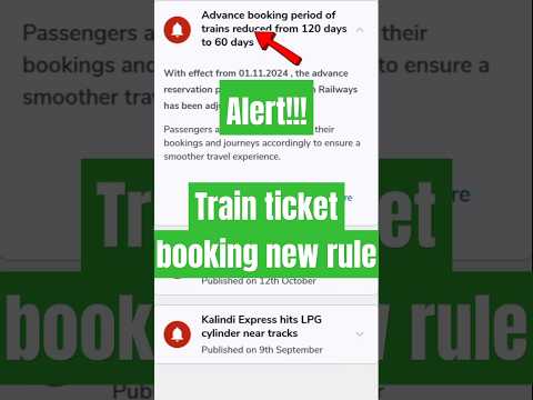 🚨 Alert: Indian Railways Cuts Advance Booking to 60 Days | Latest Train Updates #ticketbooking
