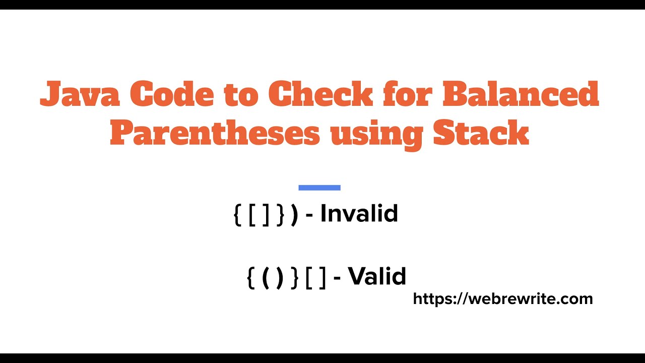 Check for Balanced Parentheses using Stack - Java Code & Algorithm Explained