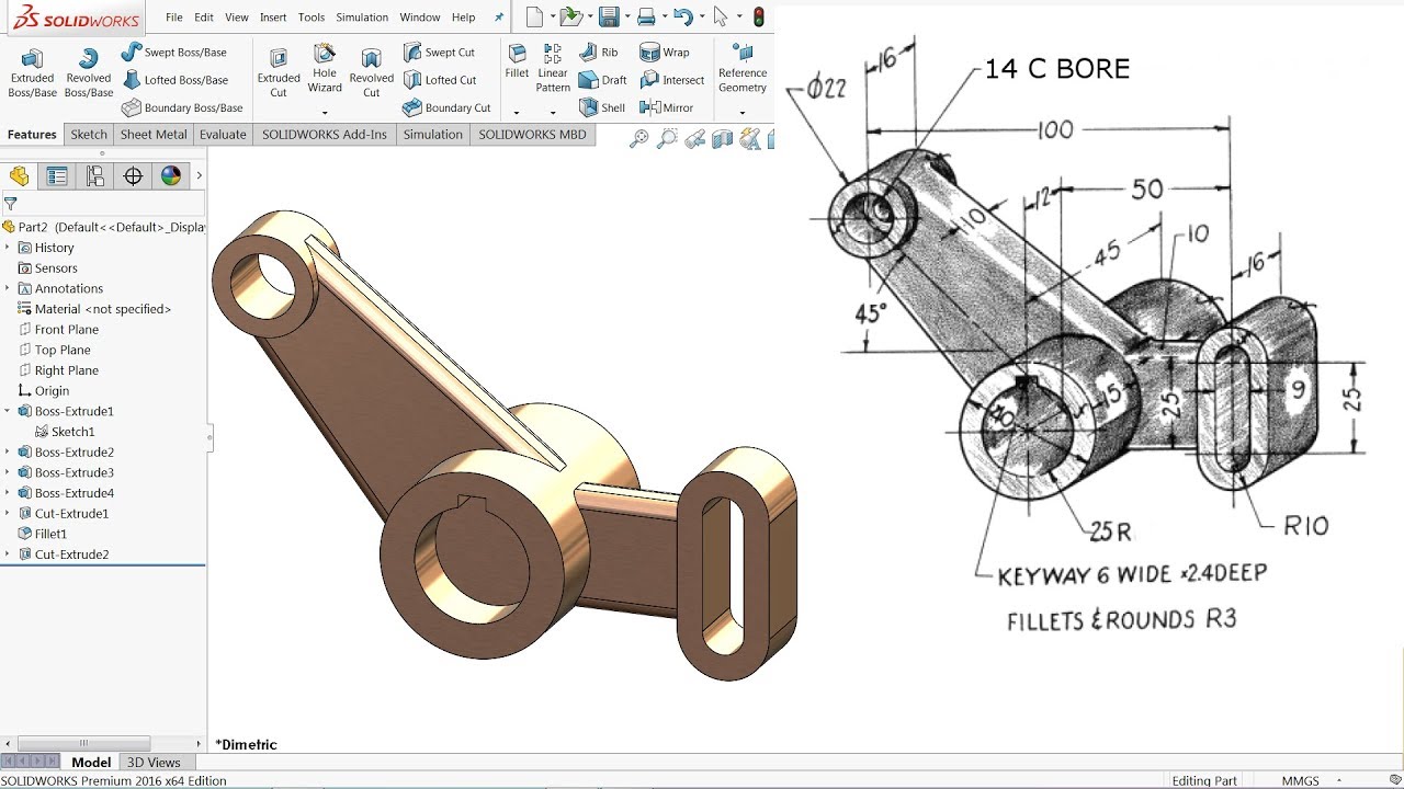SolidWorks Tutorial for beginners Exercise 55