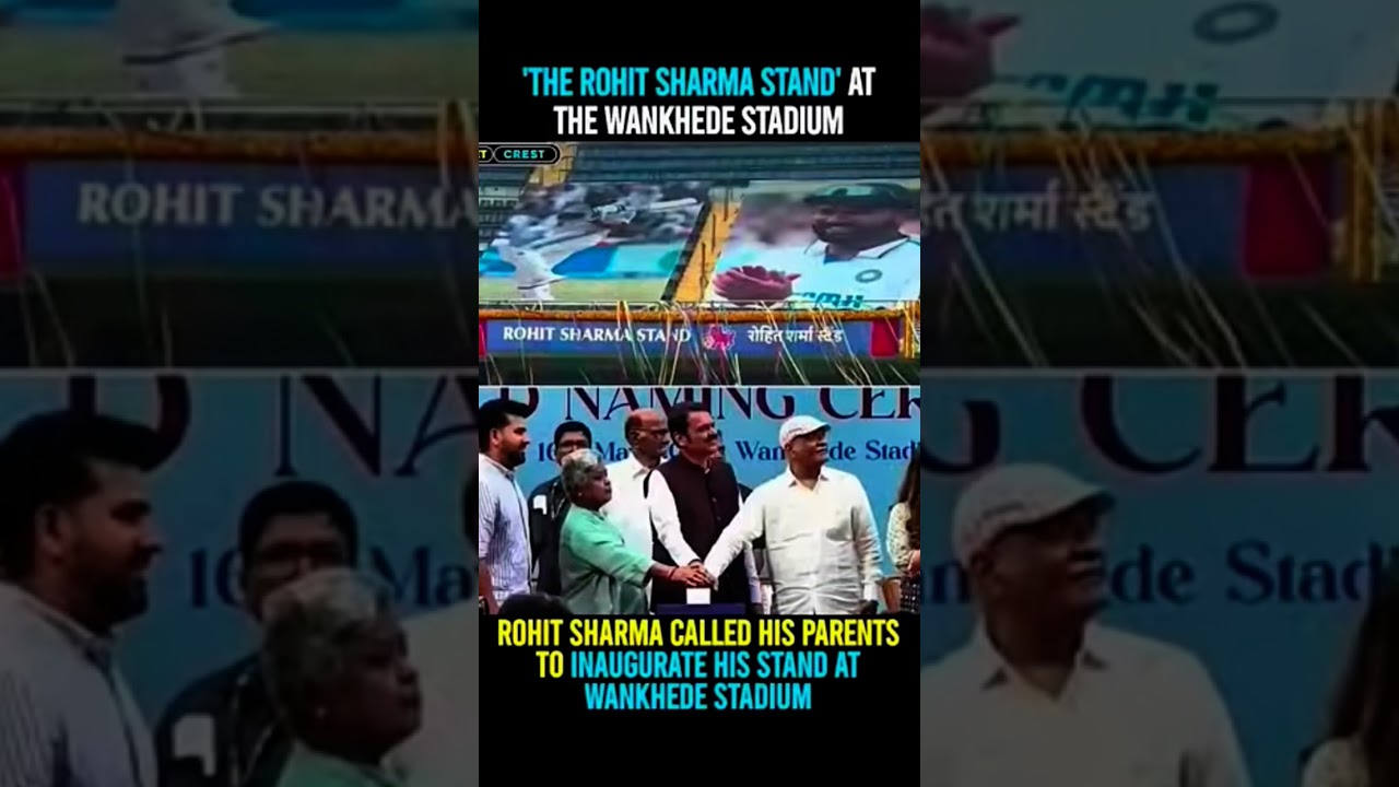 MCA officially inaugurated the 'Rohit Sharma Stand' at Wankhede. Stadium😱 #rohitsharma#mca#cricket