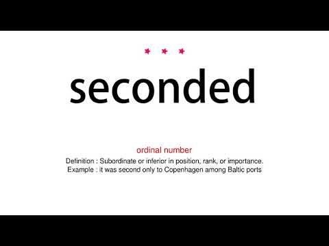 How to pronounce seconded - Vocab Today