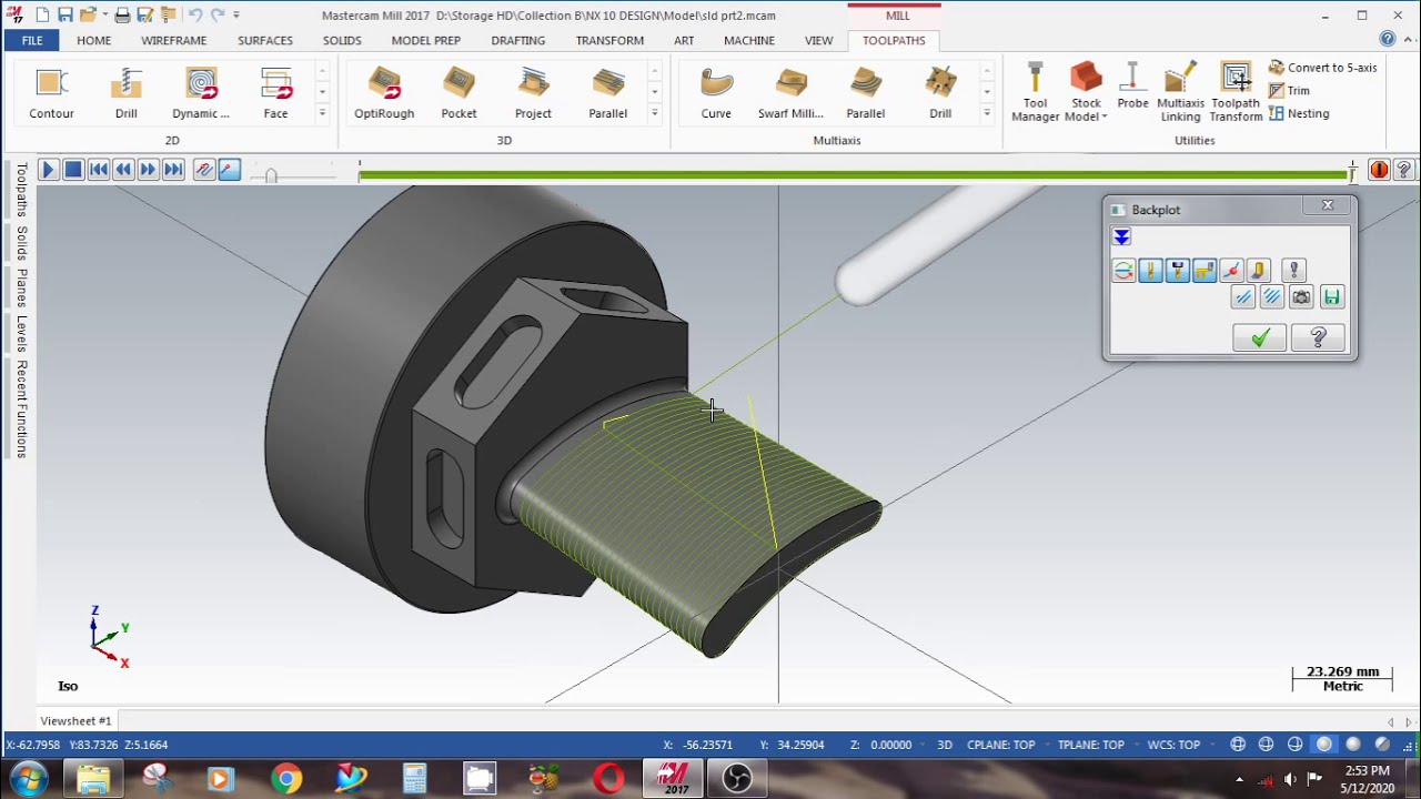 Master cam Rotary  4th  Axis programming II #Mastercam2017 #mastercam #Multiaxis Programming