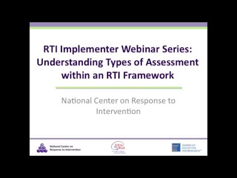 Understanding Types of Assessment in an RTI Framework