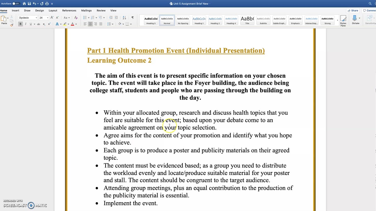 Unit 5 assignment brief part 1