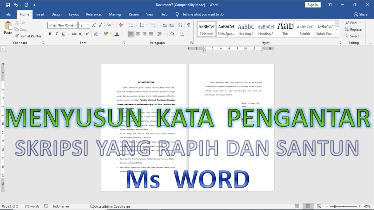 Menyusun kata pengantar skripsi yang baik dan santun