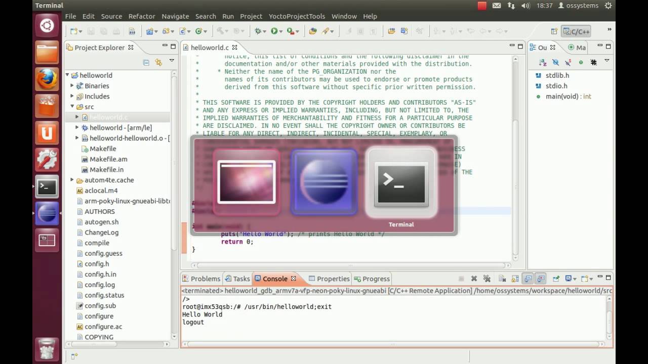 Demo Eclipse + Yocto 1.3